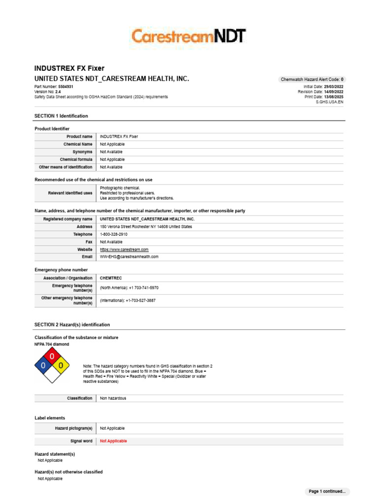 Eco Friendly Fixer Safety Data Sheet PDF | PDF | Waste Management ...