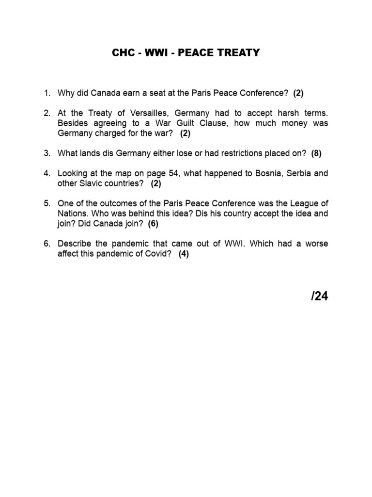 CHC-WWI-Peace Treaty | PDF