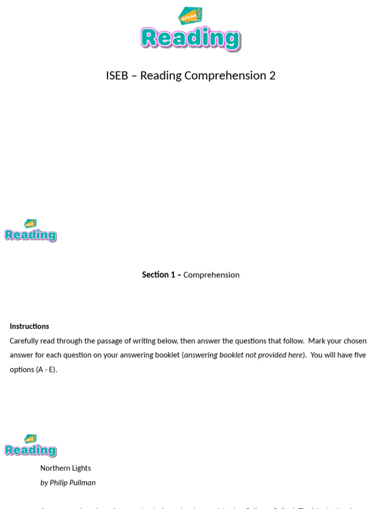 Grade 5 Reading Comprehension Test | PDF