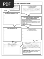 Civil War Causes Worksheet