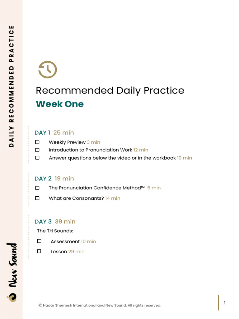 NS - Sneak Peek - Week 1 - Recommended Daily Practice | PDF