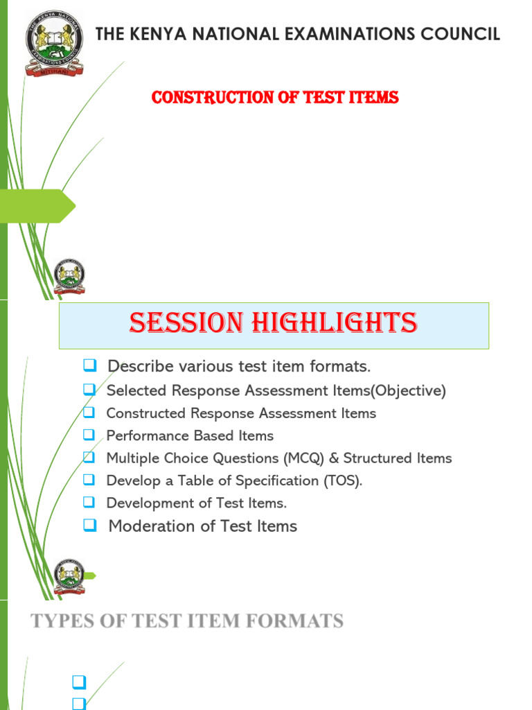 Test Item Construction Guidelines | PDF | Multiple Choice | Educational ...