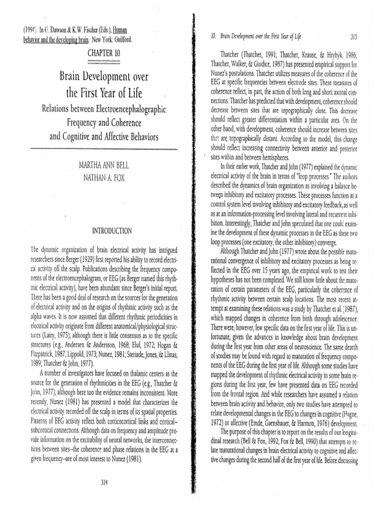 Bell - Fox - 1994 - Brain Development Over The First Year of Life - EEG ...