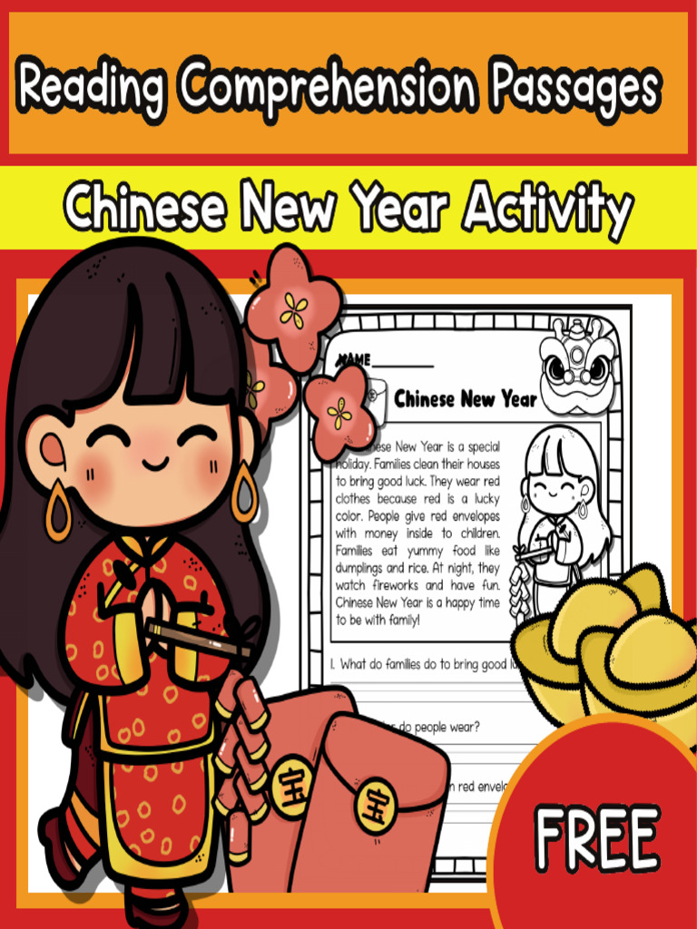 ChineseNewYearReadingComprehensionPassagesandQuestions1stGradeFree 1 | PDF