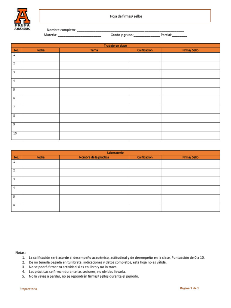 Hoja de Firmas - Trabajo en Clase - Con Lab | PDF