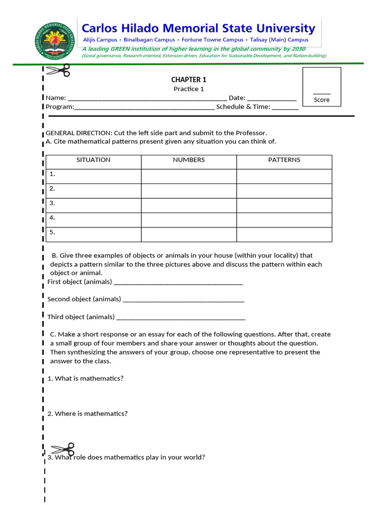 Student Activity Lesson 1 Chapter 1 | PDF | Mathematics