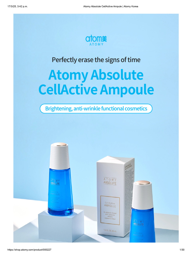 Atomy Absolute CellActive Ampoule Guide | PDF | Receptor (Biochemistry ...