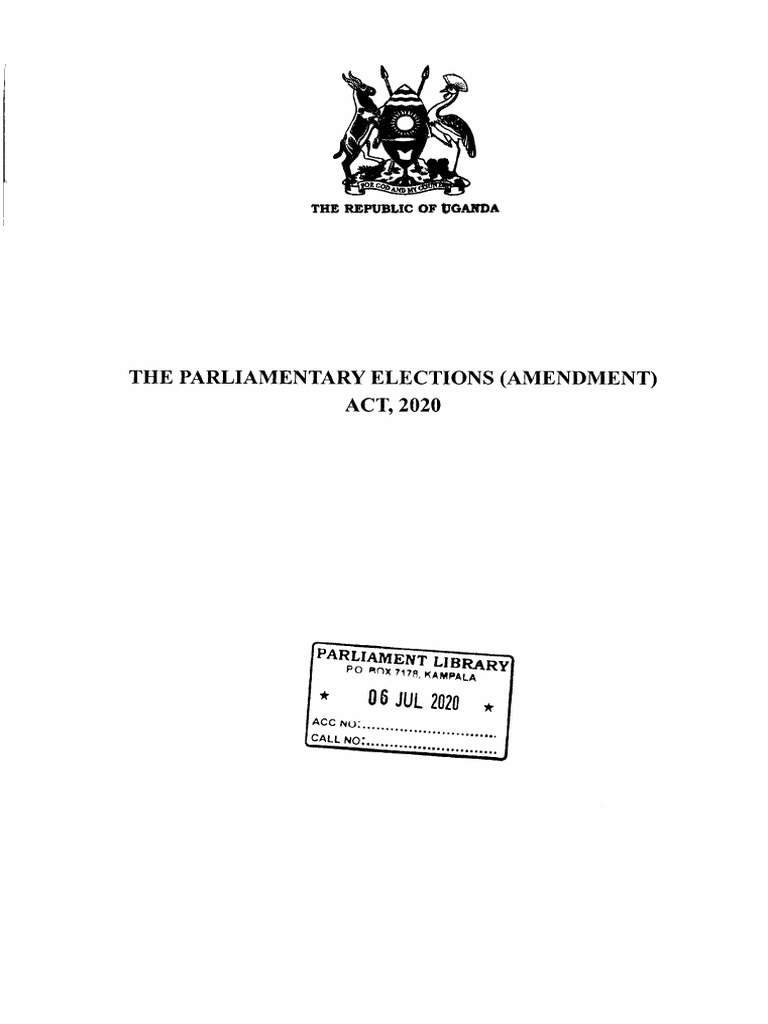 Uganda Parliamentary Elections Act 2020 | PDF | Elections | Crime ...