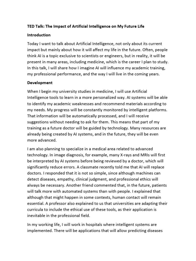 TED Talk | PDF | Artificial Intelligence | Intelligence (AI) & Semantics