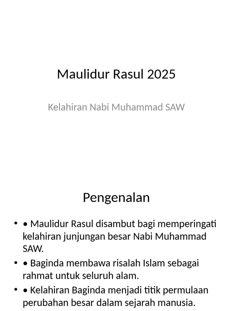 Maulidur Rasul 2025 Presentation | PDF