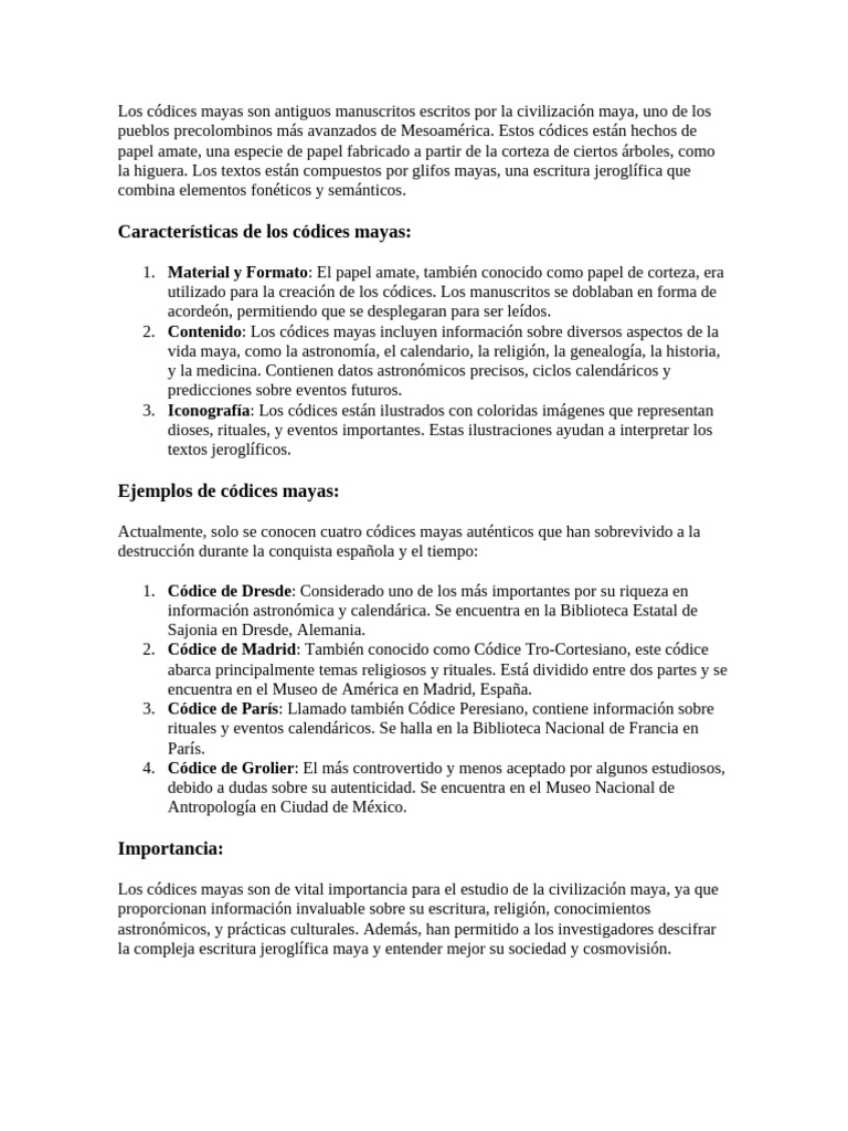 Códices Mayas: Historia y Predicciones | PDF | Civilización maya ...