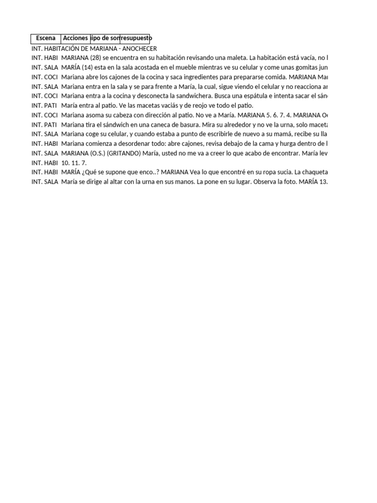 Desglose Escenas Completo | PDF