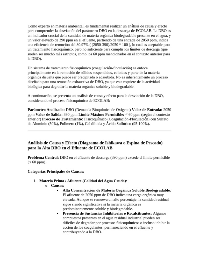 Causas y Efectos de Parametros Fuera de Especificacion 2025 | PDF ...