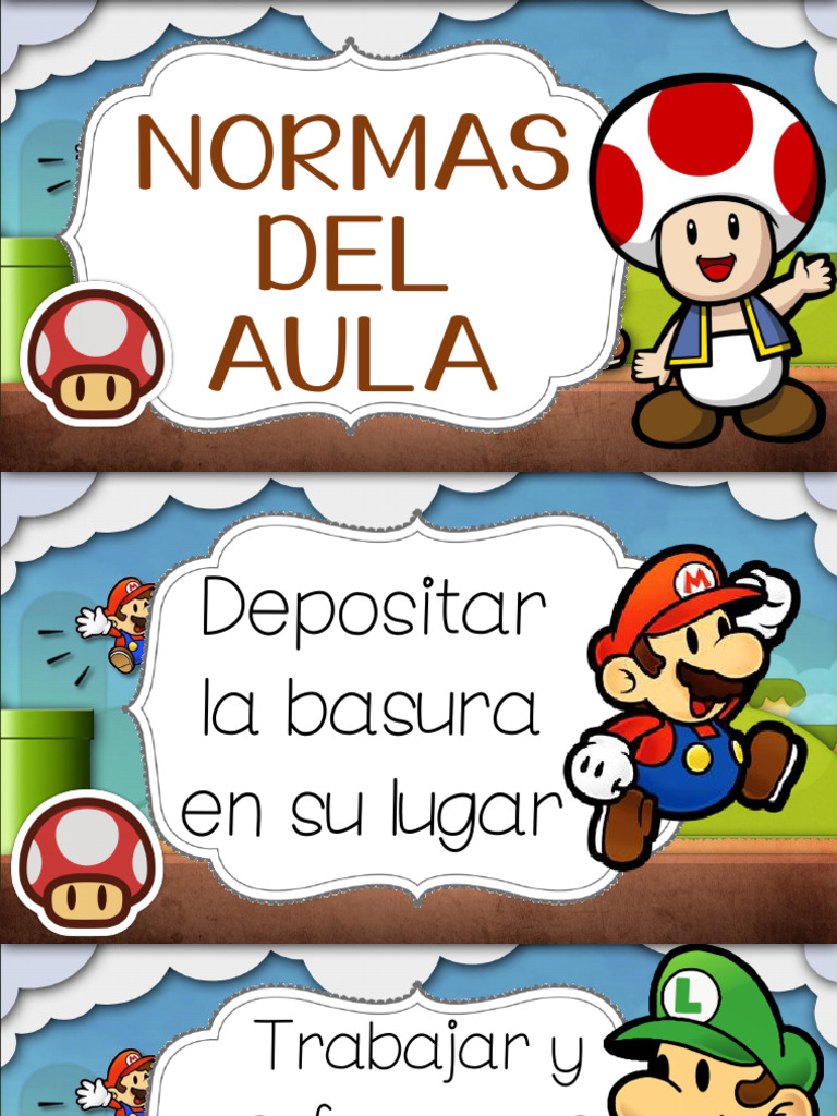 Normas Del Aula Mario Bros Zany | PDF