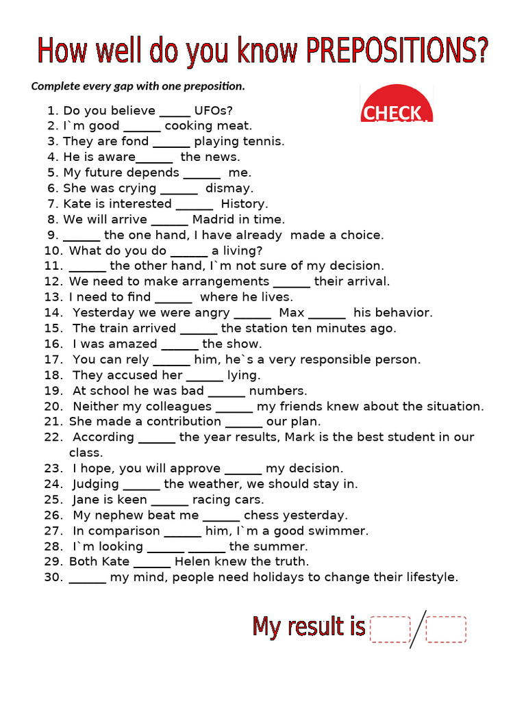 Prepositions in Various Collocations 146666 | PDF | Chess Openings | Chess