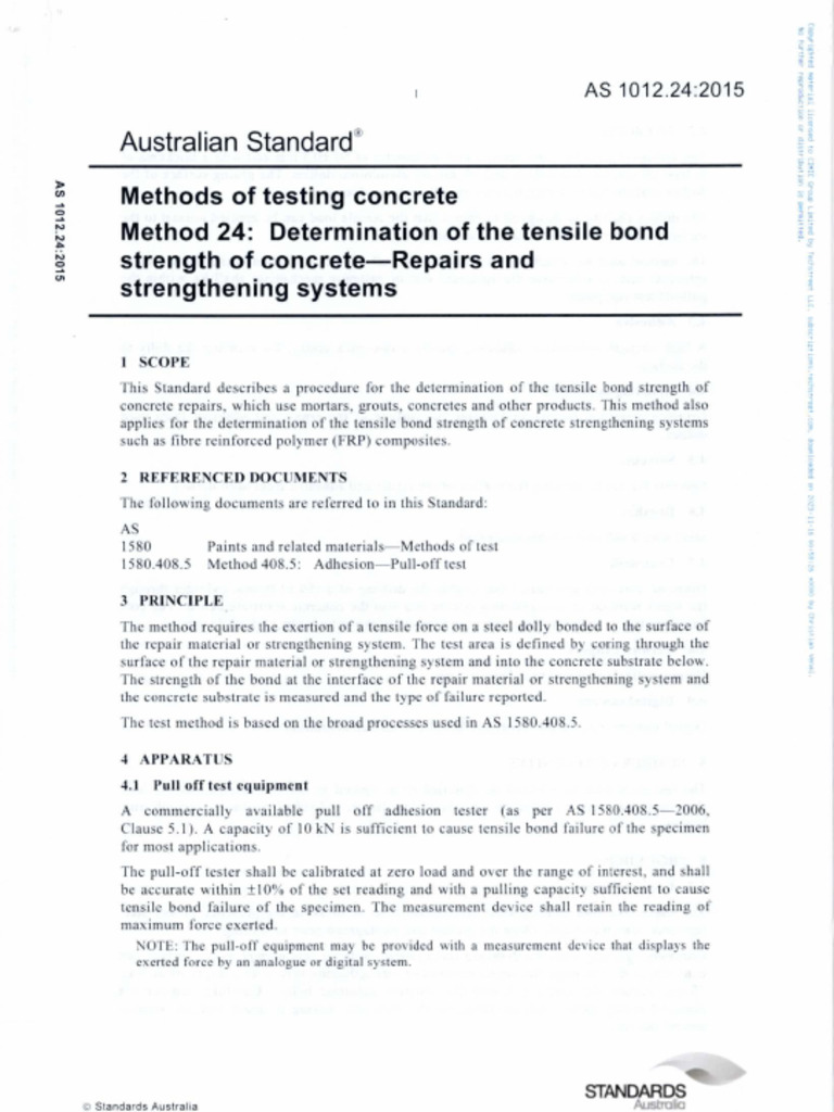 AS1012.24 Pull Off Test | PDF