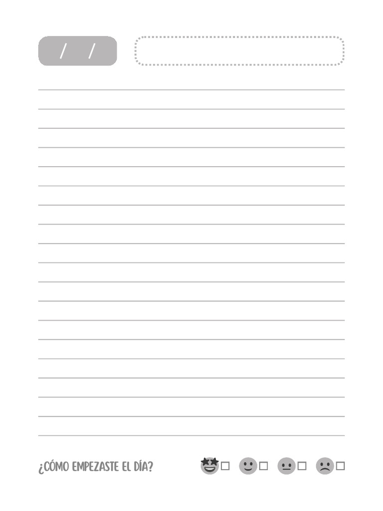 Documento A4 Hoja de Notas Rayado Imprimible Minimalista Gris | PDF