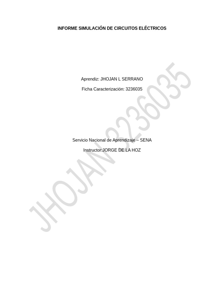 GA1 291901033 AA3 EV02 Simulacion de Circuitos Electricos 17 11 23 | PDF | Resistencia Eléctrica ...
