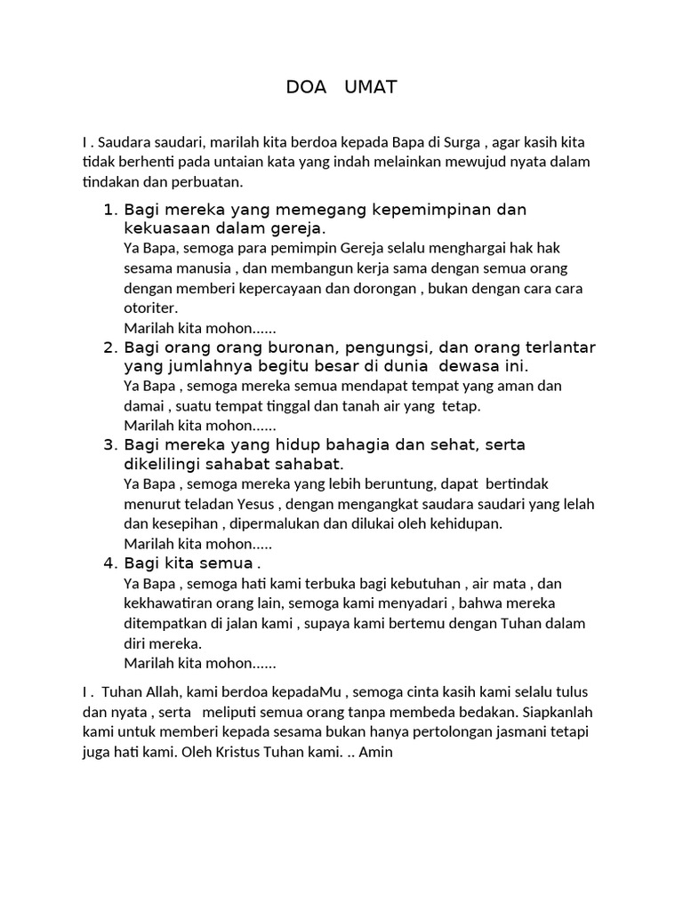 Doa Umat BKSN 2025 | PDF