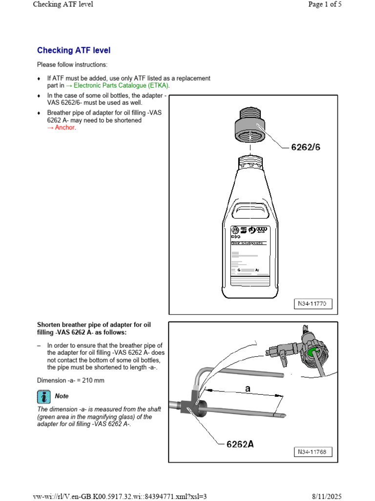ATF Level Check Instructions | PDF | Mechanical Engineering ...