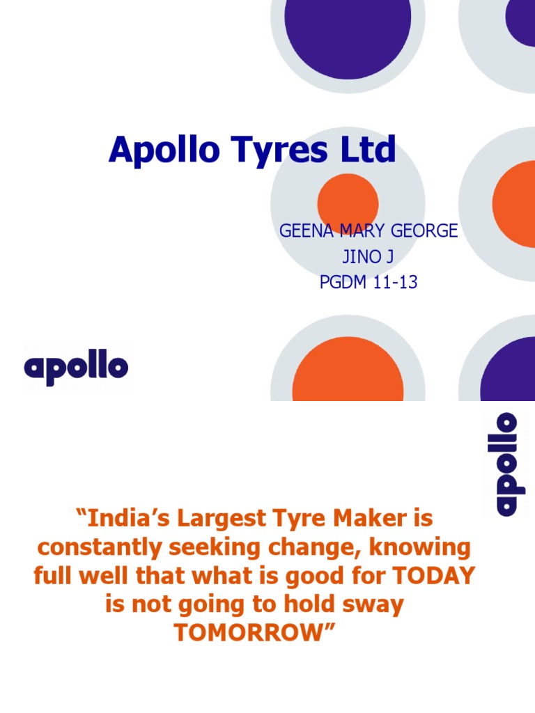 Apollo Tyres PPT Final | PDF | Tire | Brand