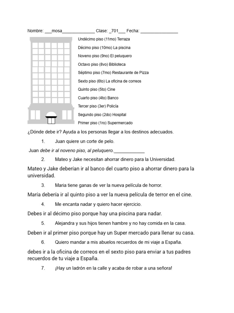 Ordinal number practice with building | PDF