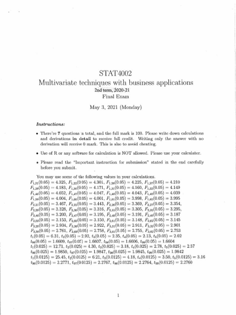Stat4002 2 | PDF