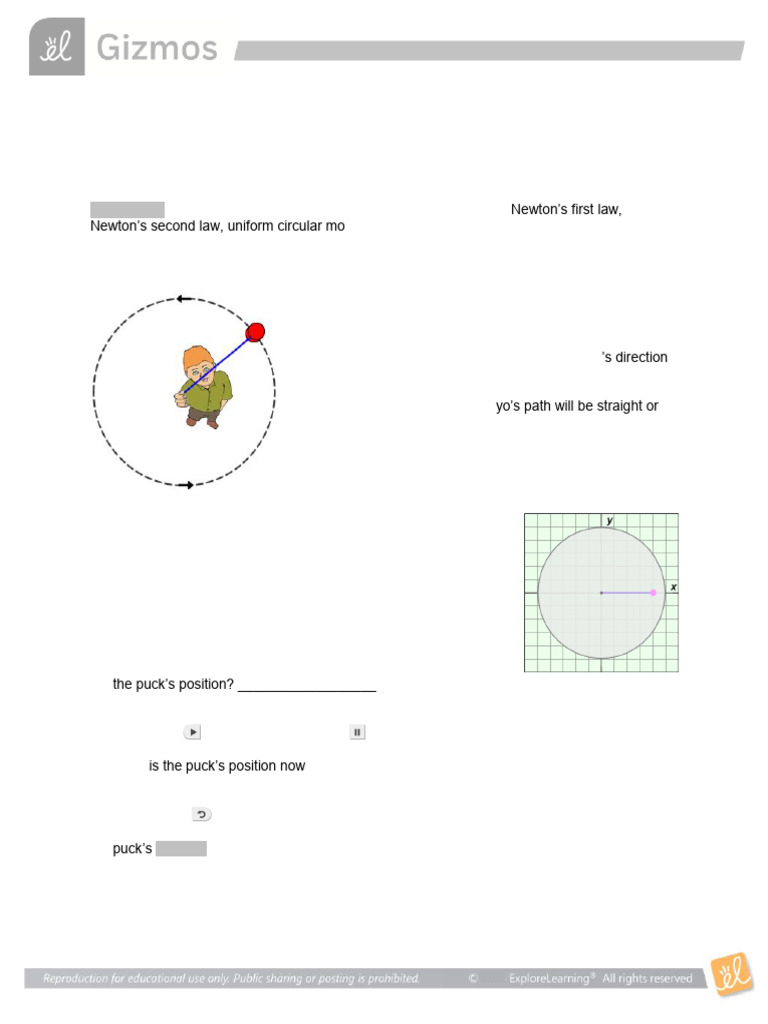 Uniform Circular Motion Exploration Guide | PDF | Acceleration | Force