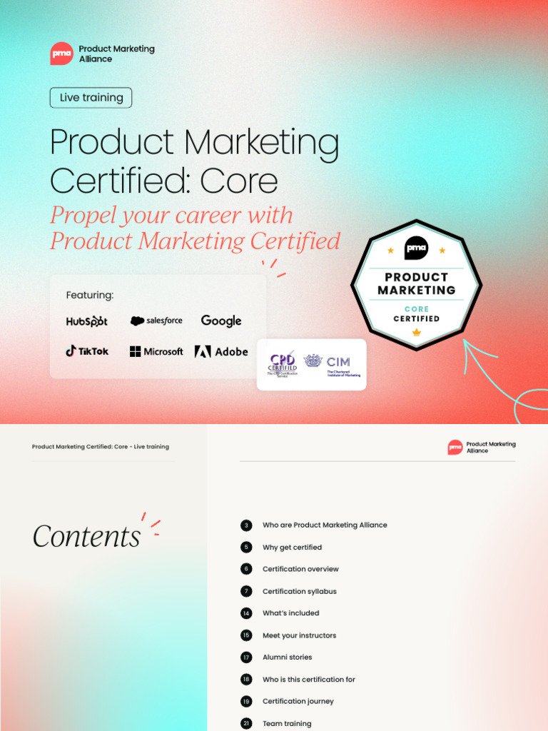 Product Marketing Certified - Core - Teams - Brochure | PDF | Marketing ...