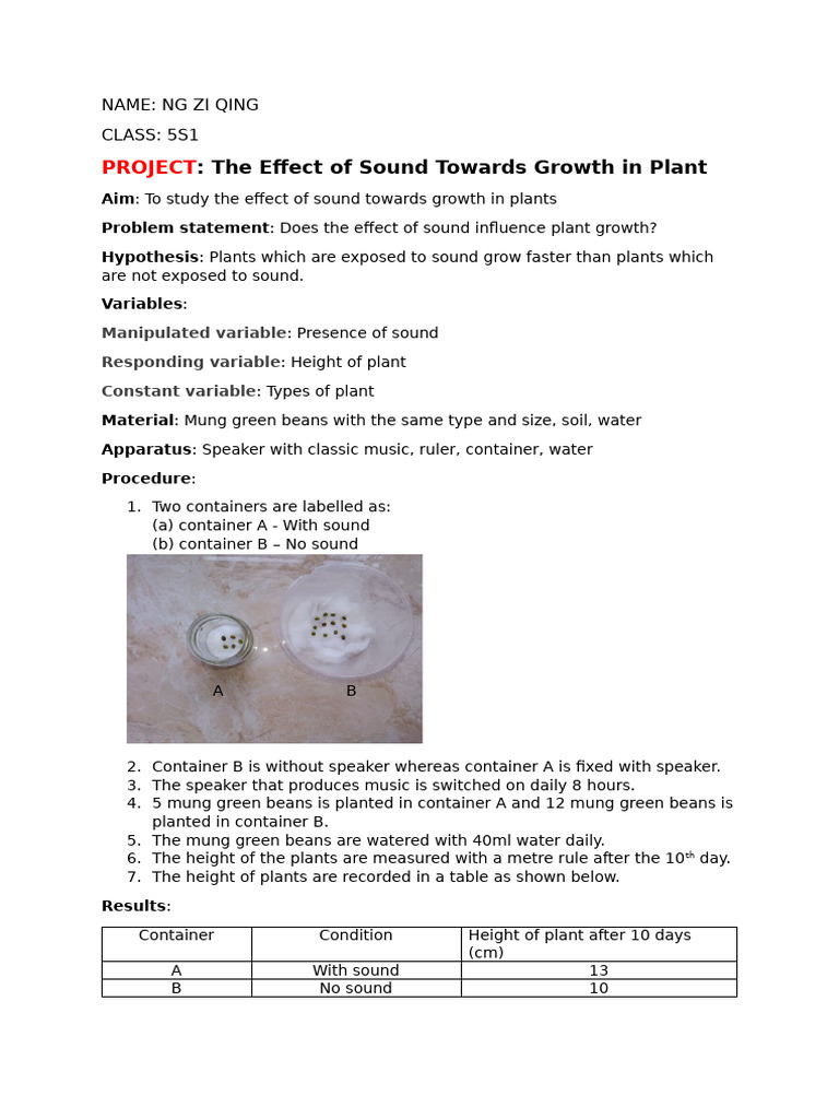 PROJECT Bio f5 Chapter 1 | PDF