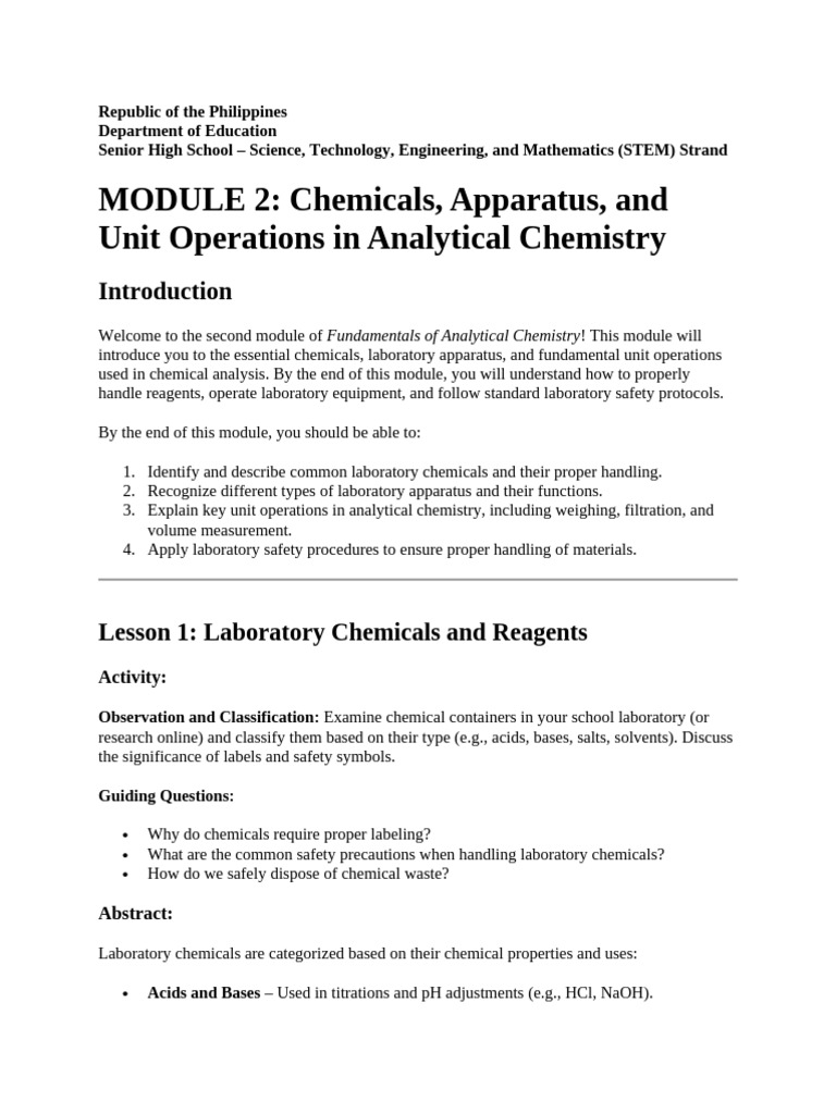 Analytical Chemistry Lab Essentials | PDF | Analytical Chemistry ...