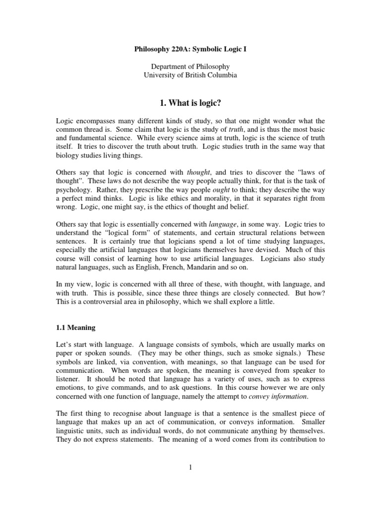 Introduction to Symbolic Logic Concepts | PDF | Logic | Truth
