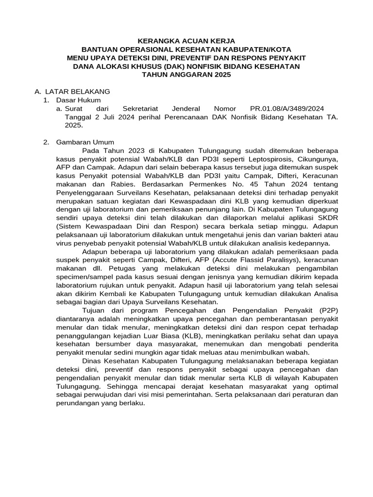 02 TOR BOK Kab 2025 - Deteksi Dini | PDF