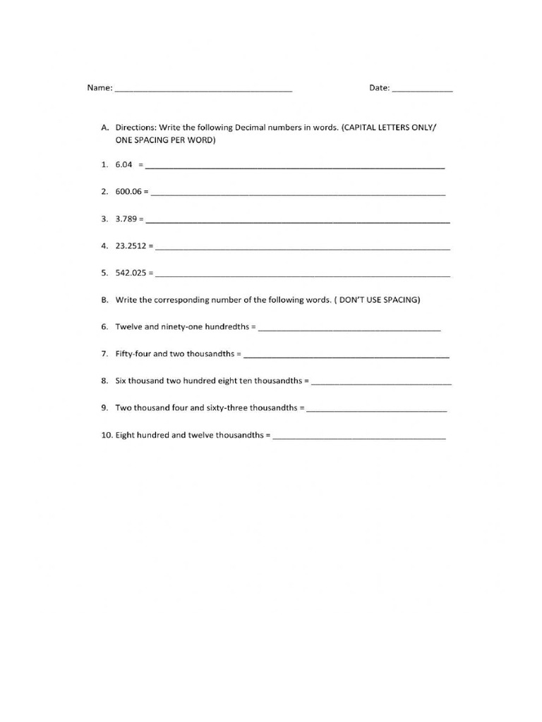 Math Worksheet | PDF