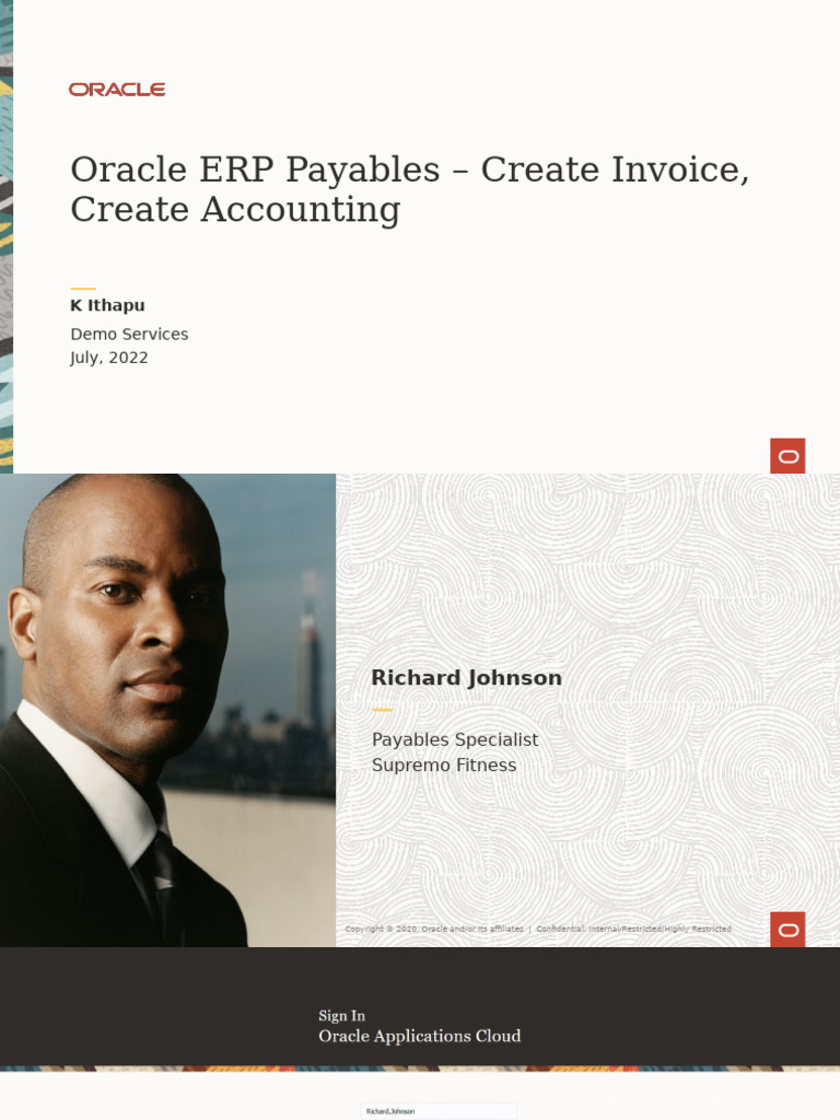 ERP Payables - Create Invoice, Create Accounting | PDF