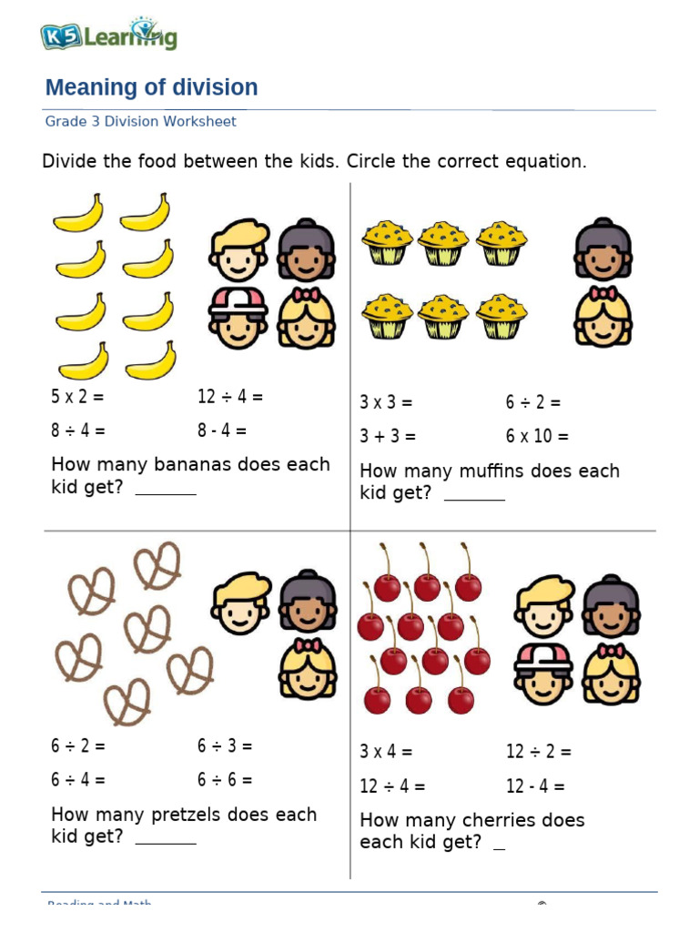Grade 3 Meaning Division Sentences A | PDF