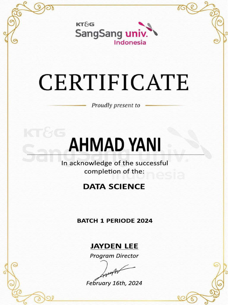Ahmad Yani Data Science | PDF