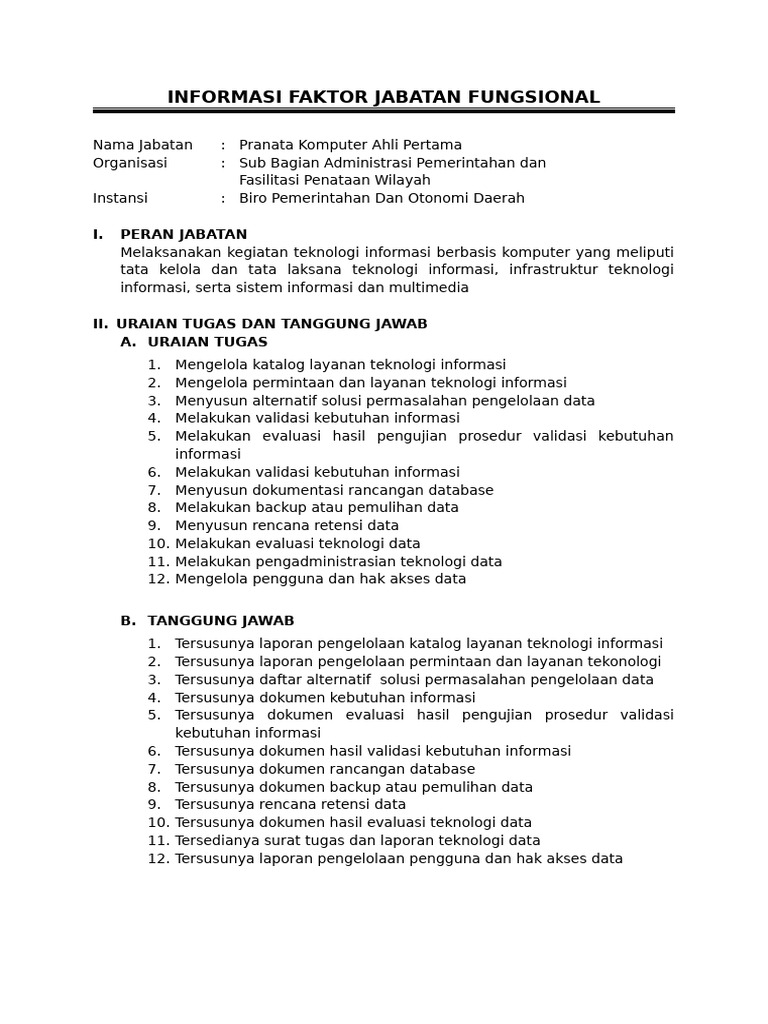 Pranata Komputer Ahli Pertama | PDF