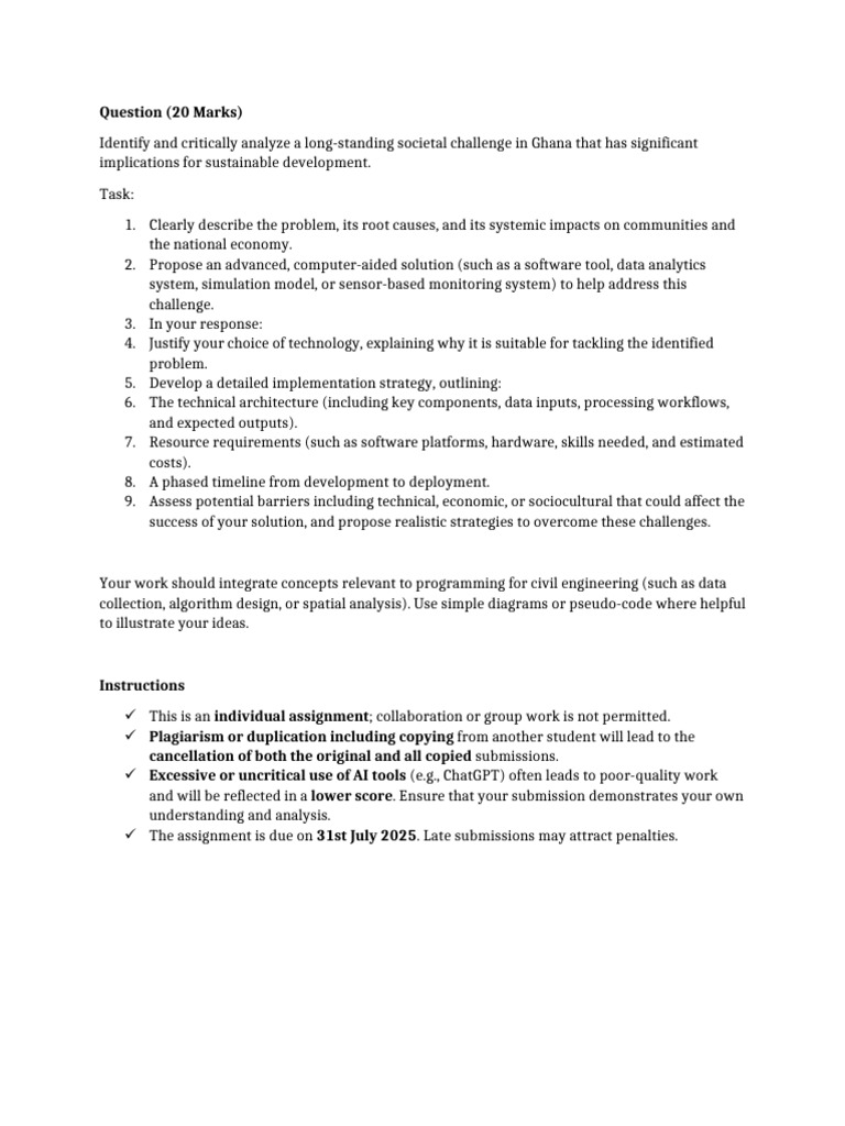 CIVIL Engineering Assignment 1 | PDF