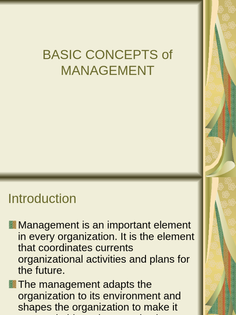 Basic Concept of Manaagement | PDF | Business | Economies