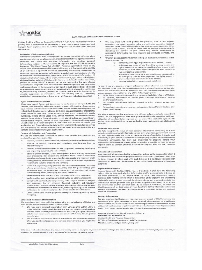 Data Privacy Form | PDF