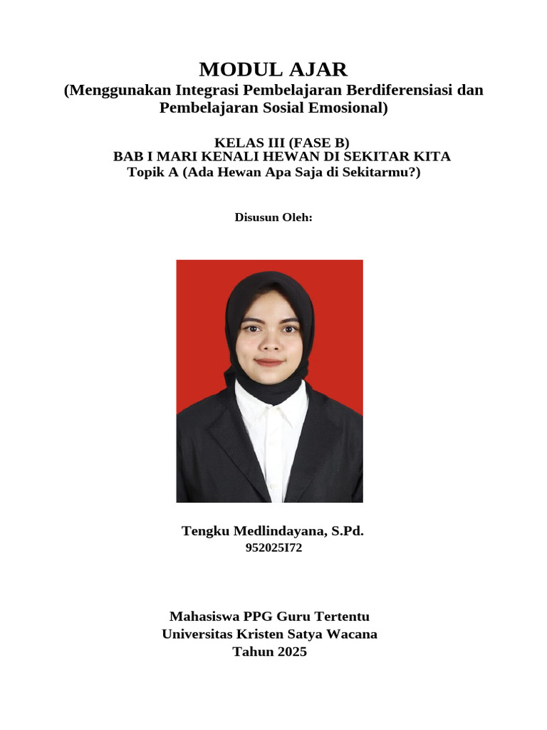 Modul Ajar: Kenali Hewan Sekitar Kelas III | PDF