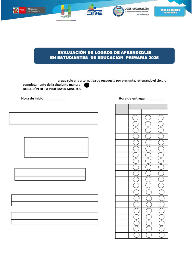 Ficha Óptica de Respuestas - Comprension - Lectora | PDF