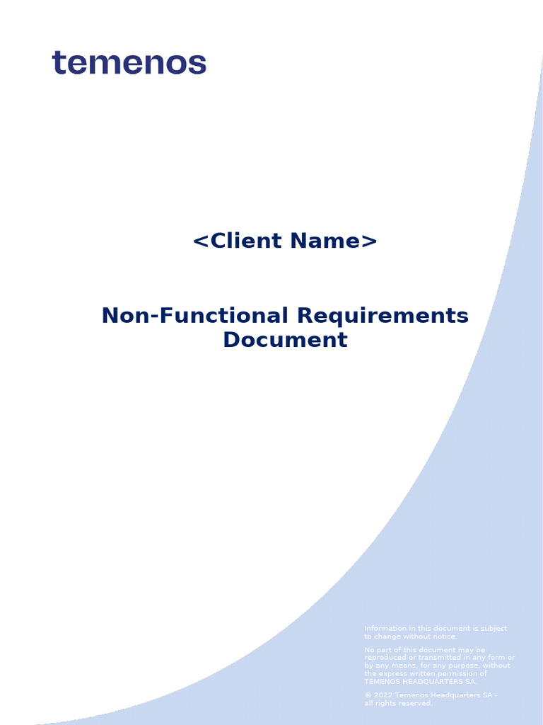 Non-Functional Requirements Document Template (1) | PDF | Mobile App ...