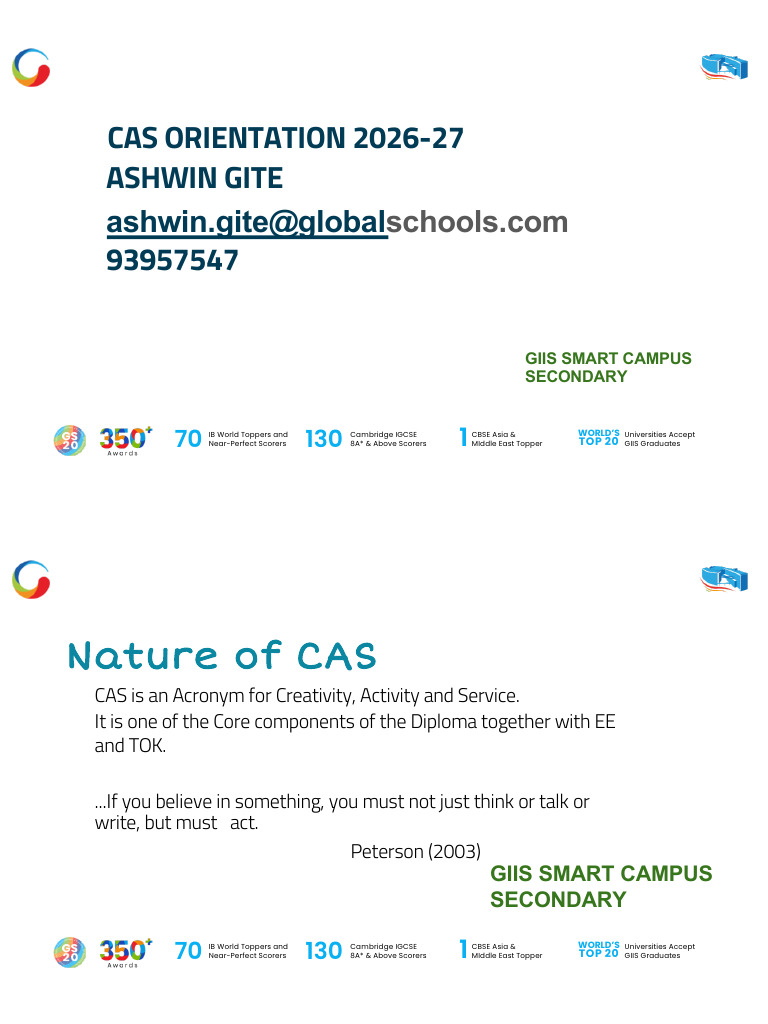GIIS CAS Program Overview and Achievements | PDF | Social Psychology