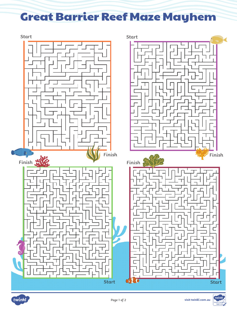 Au T 1727009603 Great Barrier Reef Maze Mayhem Ks2 Ver 1 | PDF