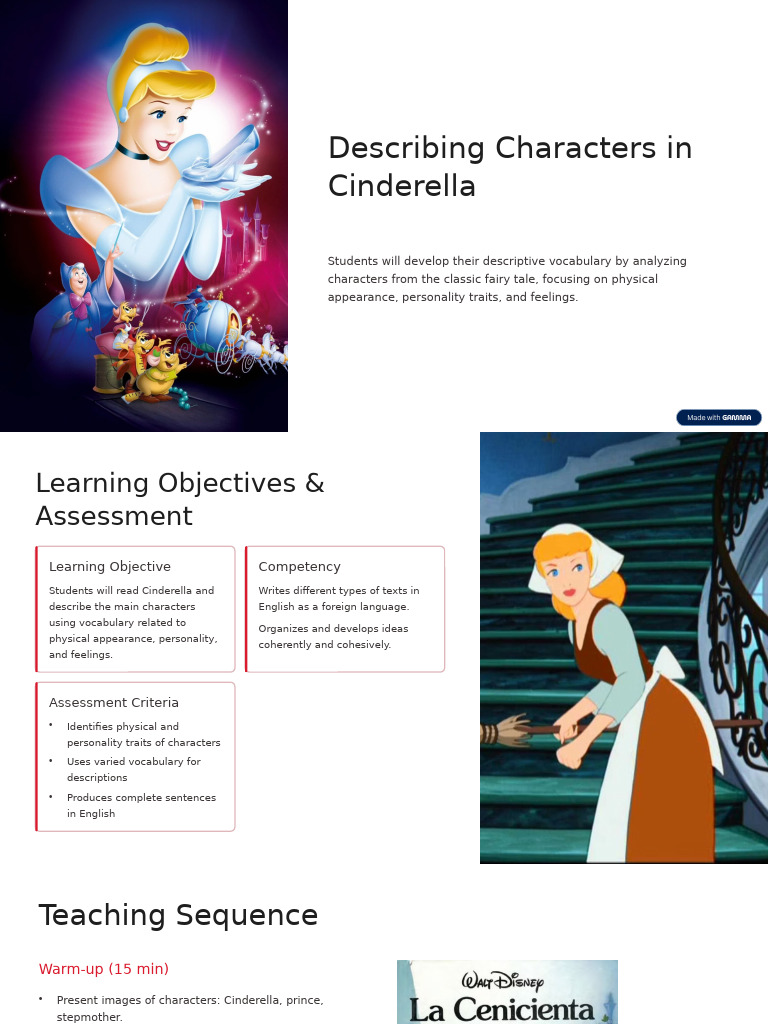 2 LESSON Describing Characters in Cinderella | PDF | Cinderella ...