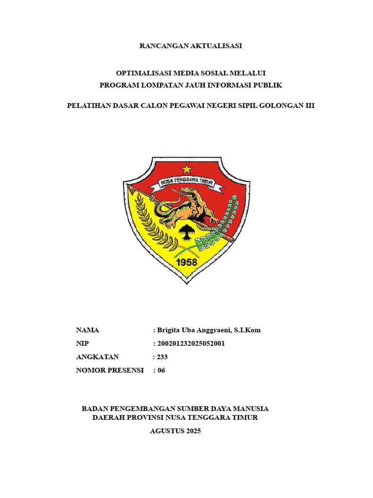 Rancangan Aktualisasi Brigita Uba | PDF