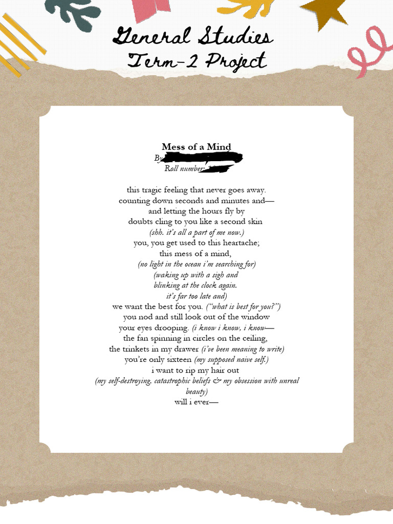 Harshita Sharma - XII-D - Mess of A Mind Edited | PDF