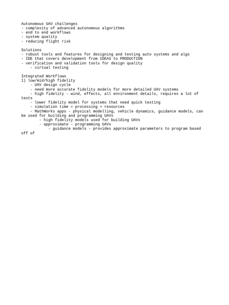 Autonomous UAV Modelling | PDF